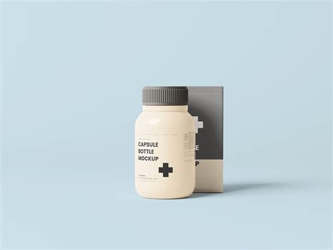 12 Free Pill Capsule Bottle And Packaging Box Mockup Psd Files Good