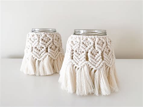 Macrame Jar Cover Pdf Pattern Digital Download Macrame Jar Etsy