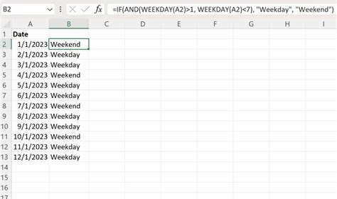 Excel How To Use An If Function With Weekday