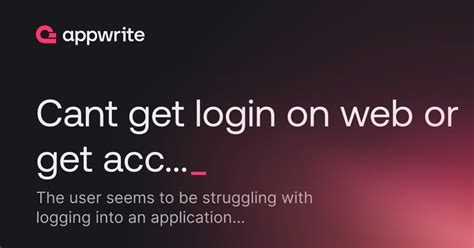Cant Get Login On Web Or Get Account Threads Appwrite