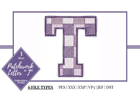 Patchwork Letter T · Creative Fabrica