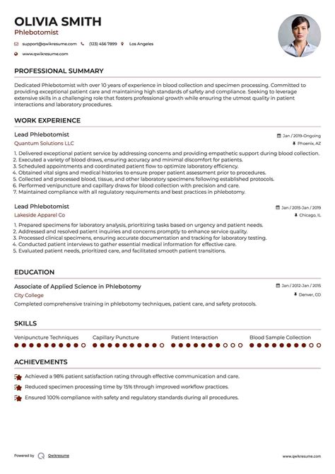 10 Phlebotomist Resume Samples And Templates For 2025