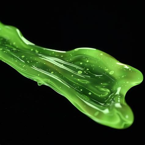 Premium Photo Slime Ooze With Green Liquid Material Fluid Decor
