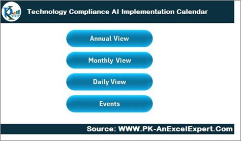 Technology Compliance Ai Implementation Calendar 1 Pk An Excel Expert
