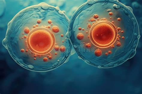 Cell Division During Mitosis Under A Microscope Stock Illustration