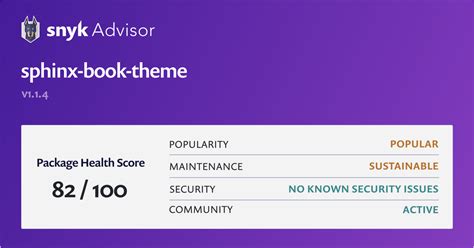 sphinx book theme python package health analysis snyk