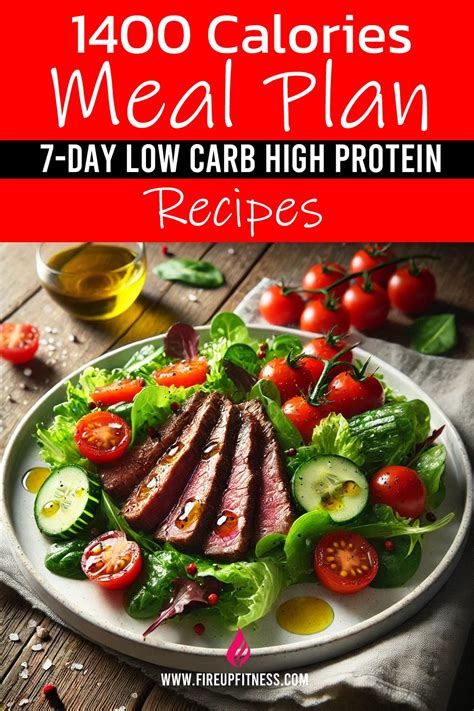 Easy 1400 Calorie Meal Plan 7 Day High Protein Low Carb Recipes 🍽️🥗