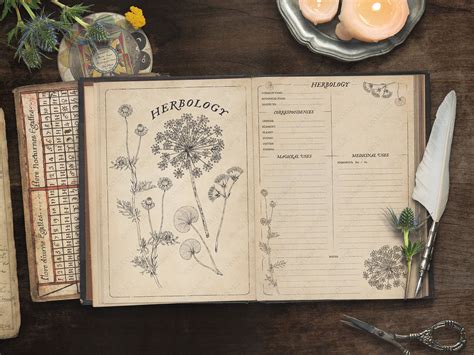 Herbology Kit • Grimoire Pages Book Of Shadows Pages Printable