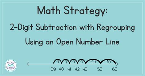 subtraction with regrouping number line 2 digit strategy