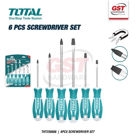 🔥 6pcs Total Screwdriver Set Skru Driver Heavy Duty Screwdriver Set Skru Driver Set Skrew Driver