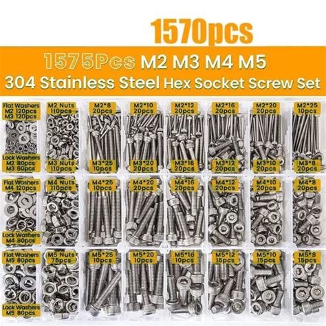 1570pcs 8mm 25mm Metric Bolt Assortment Communication Products Eur 36
