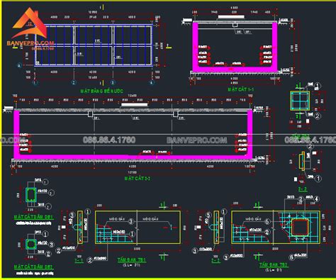 Bản Vẽ Cad 3 Mẫu Bể Nước Phòng Cháy Chữa Cháy Pccc 90m3 110m3 Và