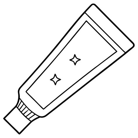 Toothpaste Coloring Page Outline Coloring Book Page Line Art Drawing