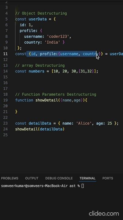 Destructring In Object Array Functional Parameters React