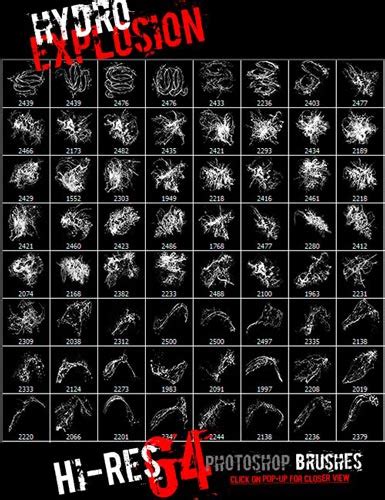 Hydro Explosion Photoshop Brush