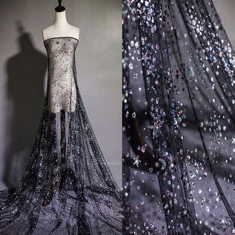 Starry Sky Glittering Sequins Tulle With Stars Sequins Hot Etsy
