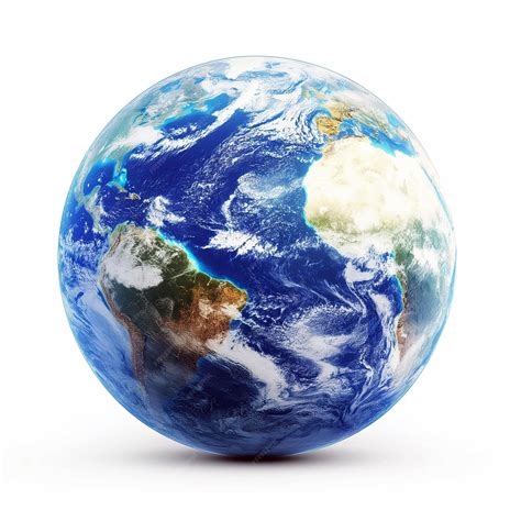 The Planet Earth On White Background Premium Ai Generated Image