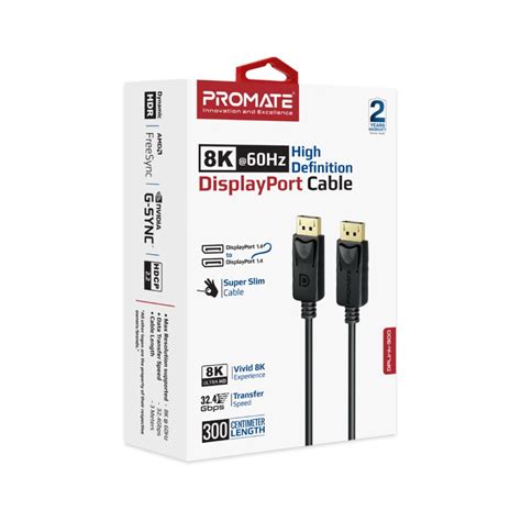 8k60hz High Definition Displayport Cable Promate Technologies