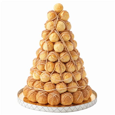 Delicious Traditional Croquembouche Dessert Tower Made Of Cream Puffs