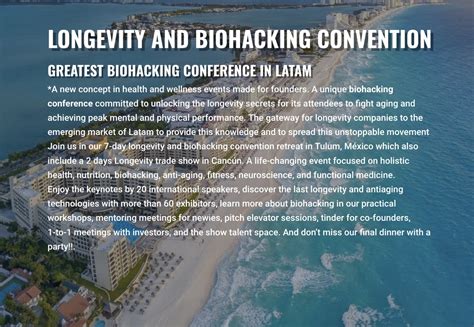 Keynote Speaker, Longevity and Biohacking Conference, Cancun, Mexico - Robert Lufkin MD