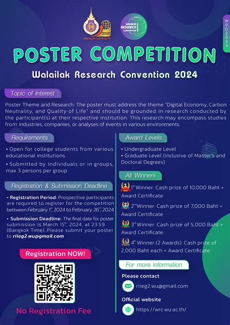 Poster Competition Walailak Research Convention Wrc2024