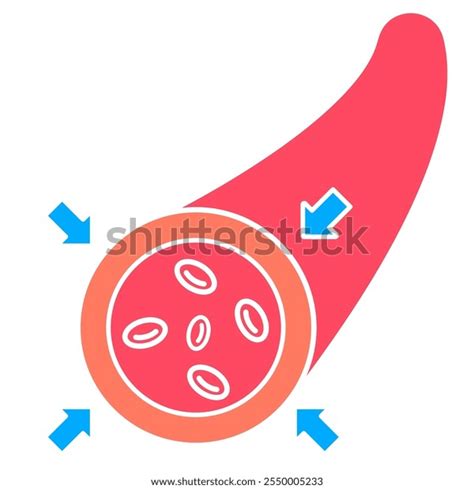Vasoconstriction Blood Vessel Icon Red Blood Stock Vector Royalty Free
