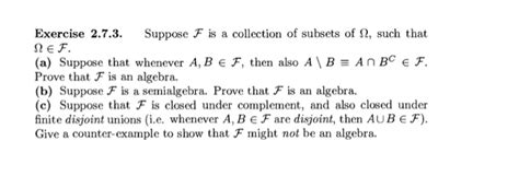 solved exercise 2 7 3 suppose f is a collection of subsets