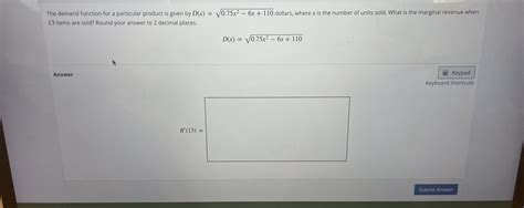 Solved The Demand Function For A Particular Product Is Given Chegg