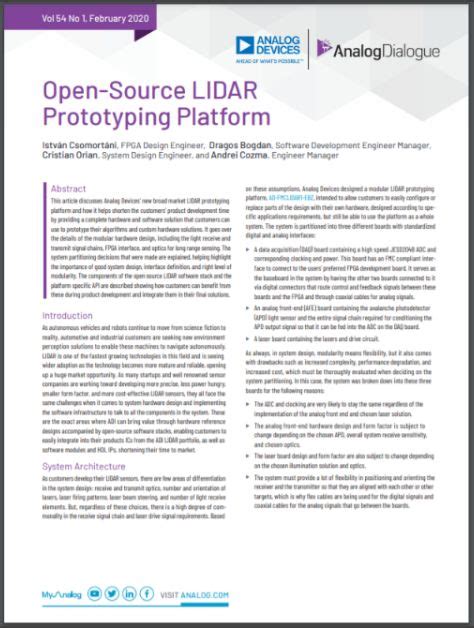 Open Source Lidar Prototyping Platform
