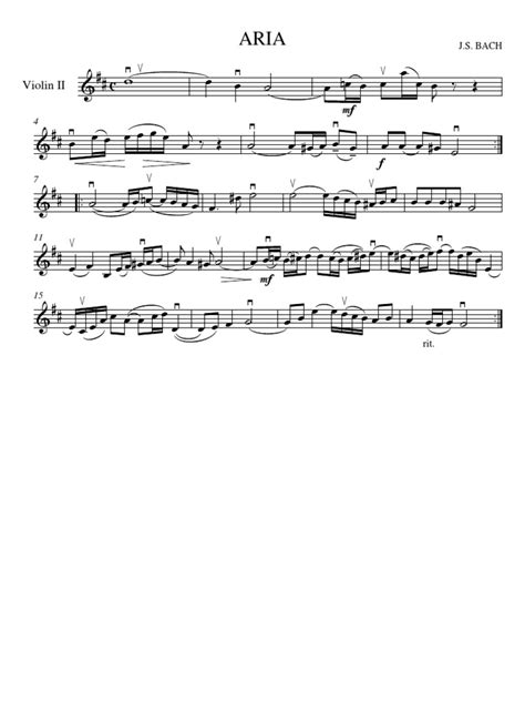 Bach Air 02 Violin Ii Pdf Choral Compositions Public Domain Music