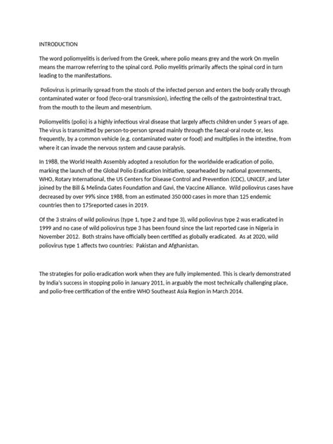 Poliomyelitis 1 Pdf Immunology Epidemiology