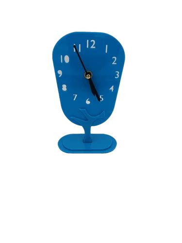 Digital Blue Acrylic Table Clock Table Organizer Clock Designer Desk