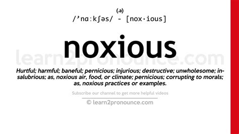 Noxious Definition