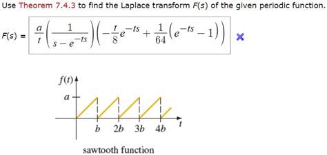 Use Theorem 743 To Find The Laplace Transform Fs Of The Given