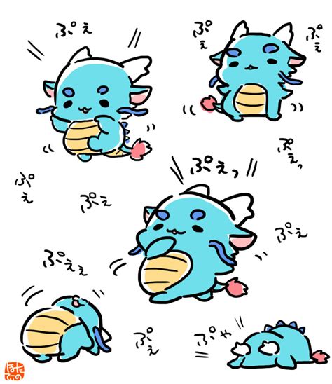 Safebooru Chibi Commentary Request Dragon Eastern Dragon Full Body