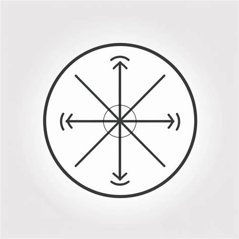 Compass In A Circle With Four Arrows Lineal Icon Information Line