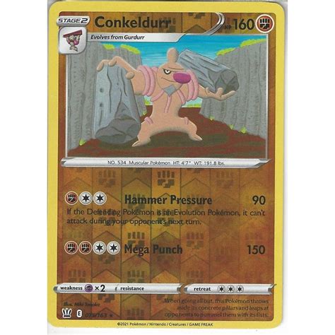 Pokemon Trading Card Game 075163 Conkeldurr Reverse Holo Swsh 05