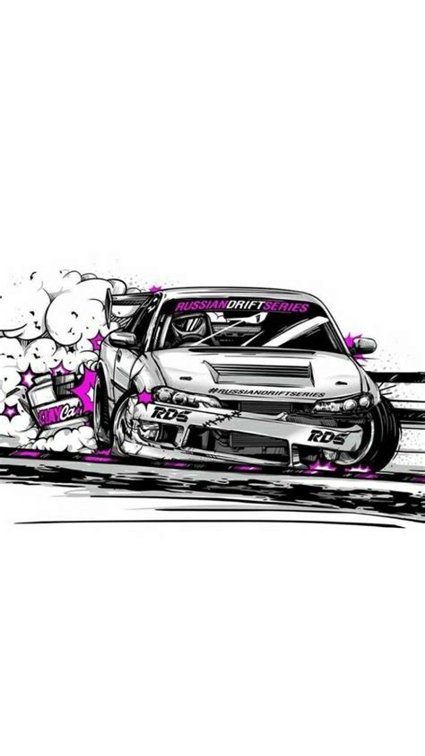Illustration Style Автонаклейка Автомобили мустанг Ниссан скайлайн