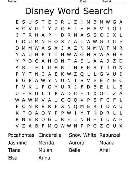Disney Word Search Puzzles Wordmint