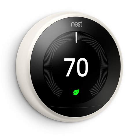 Nest Smart Learning Wi Fi Programmable Thermostat 3rd Gen White T3017us The Home Depot