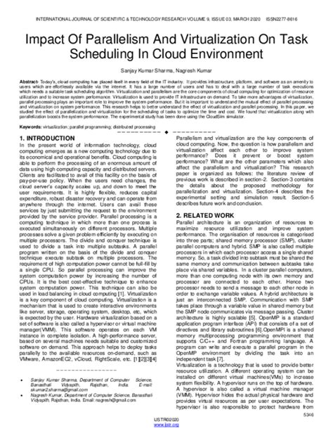 Pdf Impact Of Parallelism And Virtualization On Task Scheduling In