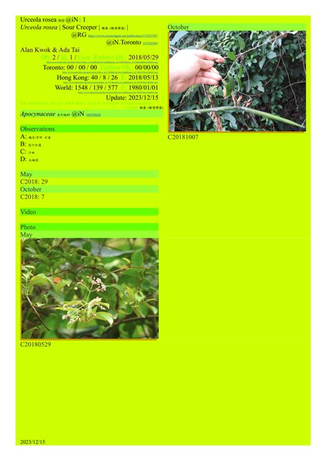 Pdf Urceola Rosea 酸藤 In