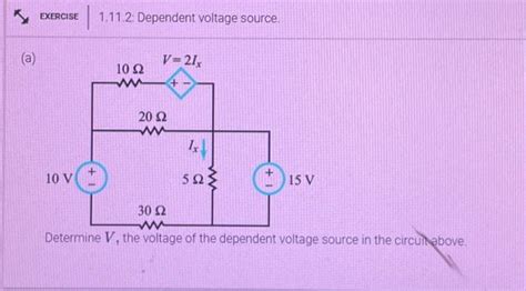 Solved Exercise 1112 Dependent Voltage Source A 10 V