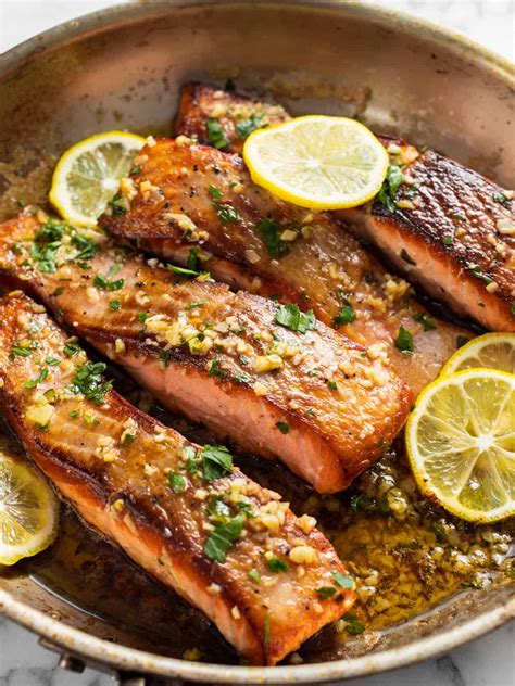 Lemon Garlic Pan Seared Salmon The Scranline