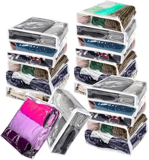 20pcs Clear Vinyl Zippered Storage Bags Plastic Storage Bags For