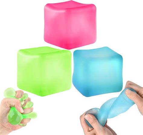 Yilnglu 3 Cubos Sensoriales Fidget Antiestrés Squishy Stress Ball