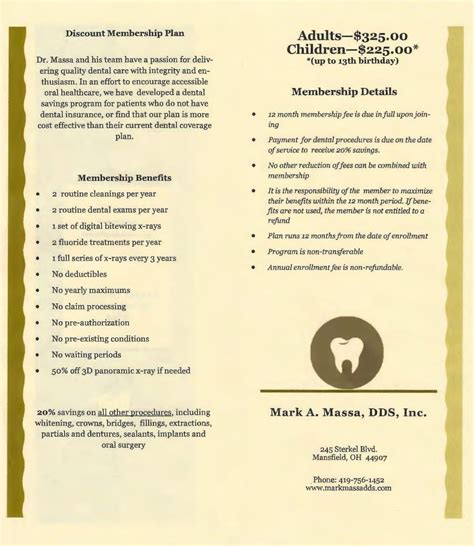 Dental Discount Plans Mansfield Ohio Mark Massa Dds