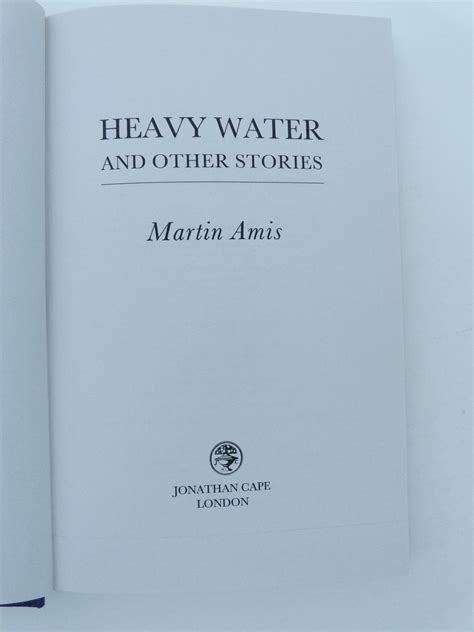 Heavy Water And Other Stories By Martin Amis Fine Hardcover 1998 1st