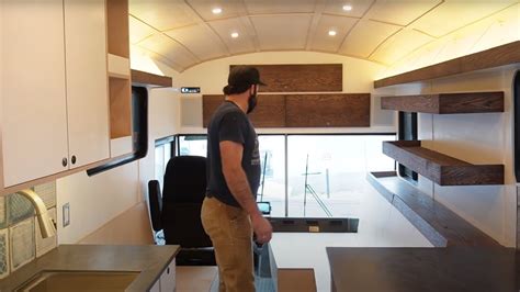 37 Ft Skoolie With A Raised Roof And Solar Panels Is One Luxurious Off