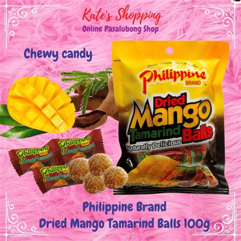 Phil Brand Dried Mango Tamarind Balls 100g Shopee Philippines